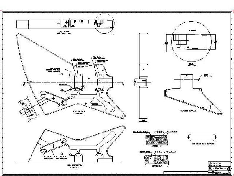 Gibson Explorer Electric Guitar 01. PDF Plans Blueprint - Etsy