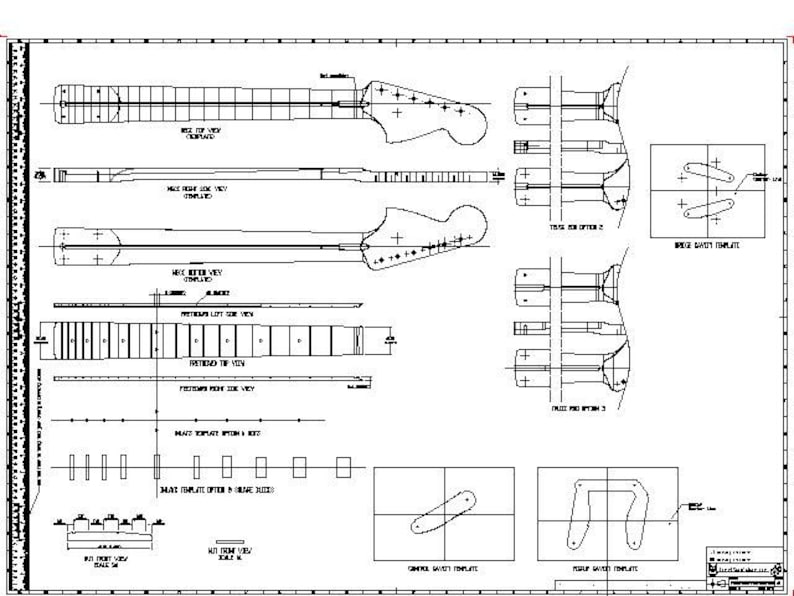 Fender Mustang Electric Guitar 01. PDF Plans Blueprint - Etsy