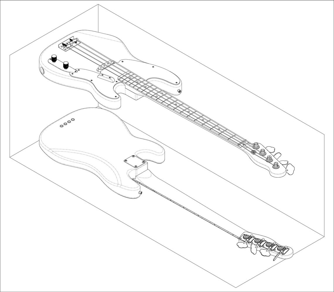 Fender Precision Bass '53 Electric Bass 03. PDF Plans Blueprint - Etsy