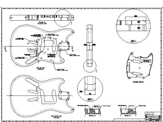 Fender Mustang Electric Guitar 01. PDF Plans Blueprint - Etsy