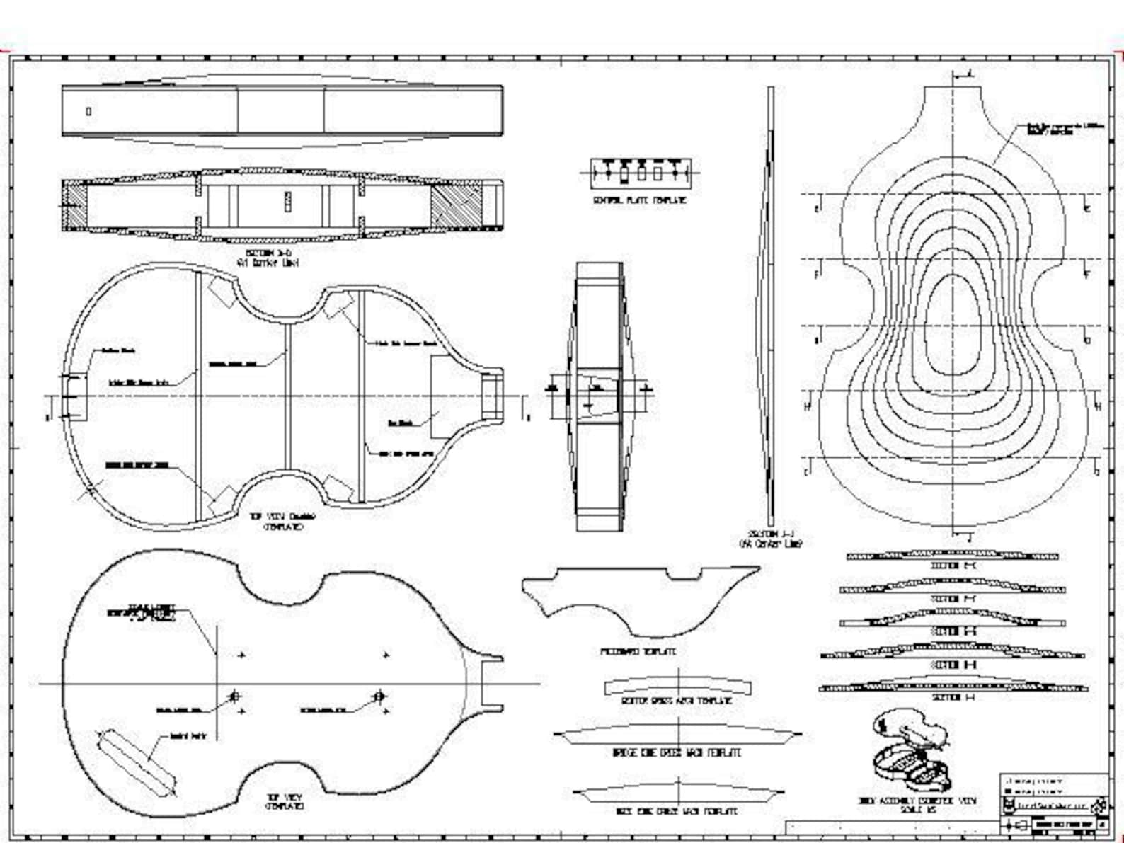 Hofner 500/1 Violin Bass PDF Plans Blueprint – Electric Bass 01 - Etsy