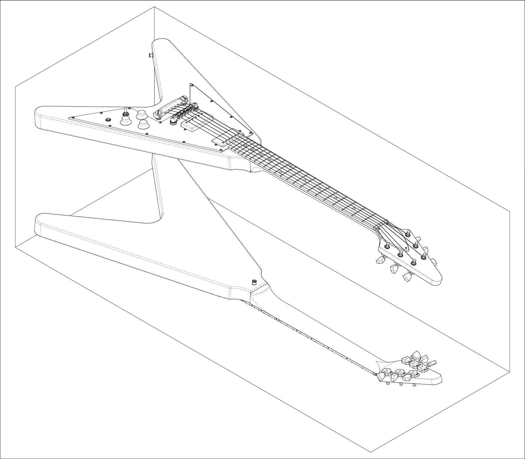 Gibson Flying V Electric Guitar 01. PDF Plans Blueprint - Etsy