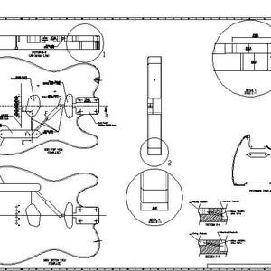Telecaster Electric Guitar PDF Plans Blueprint 01 - Etsy