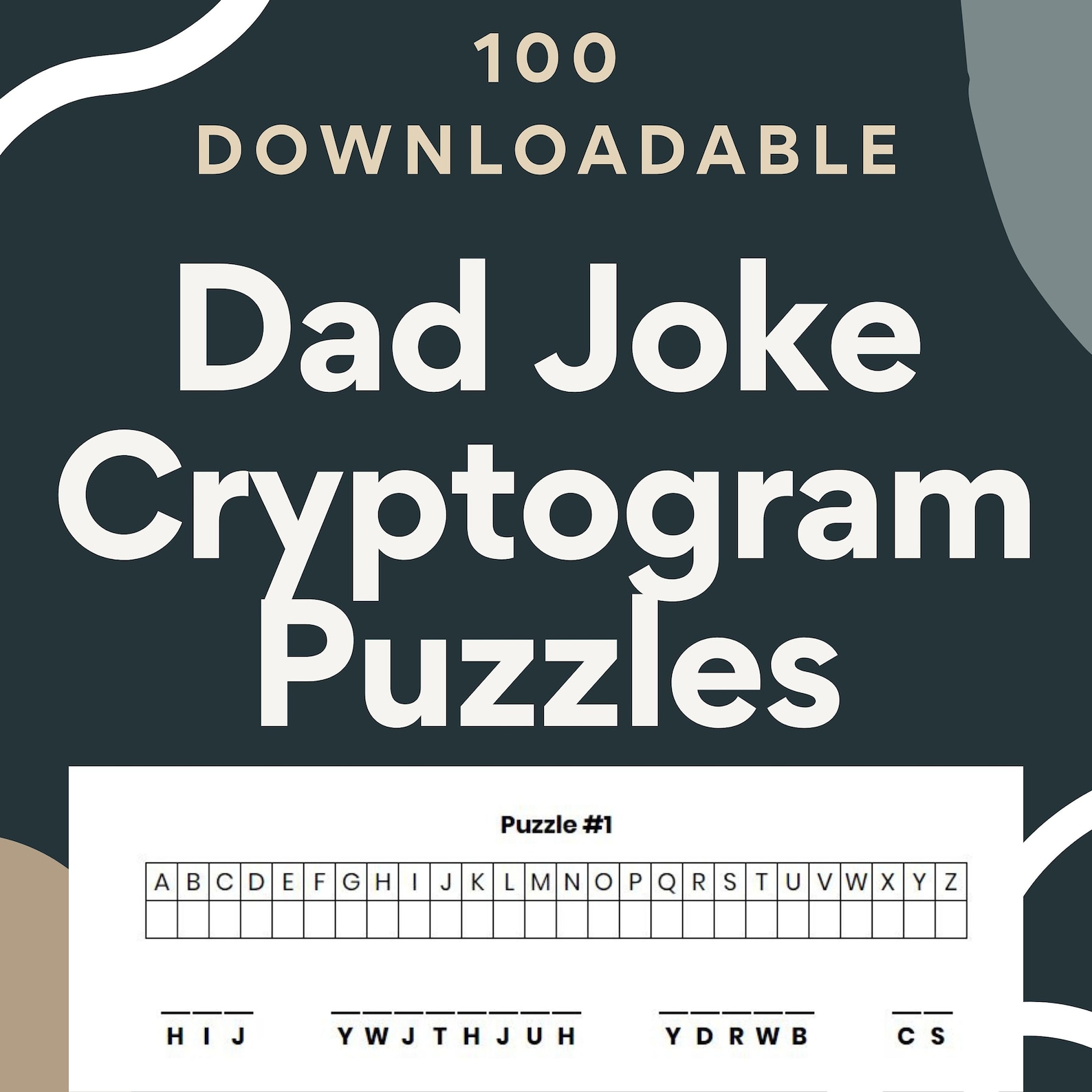 100 Printable Funny Dad Joke Cryptogram Puzzle Games With Solutions - Etsy