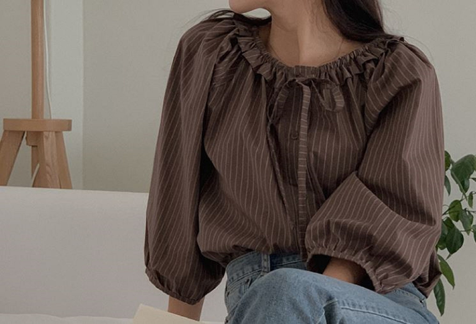 French Style Lace Blouse / White Blouse / Brown Blouse / Women Lace ...