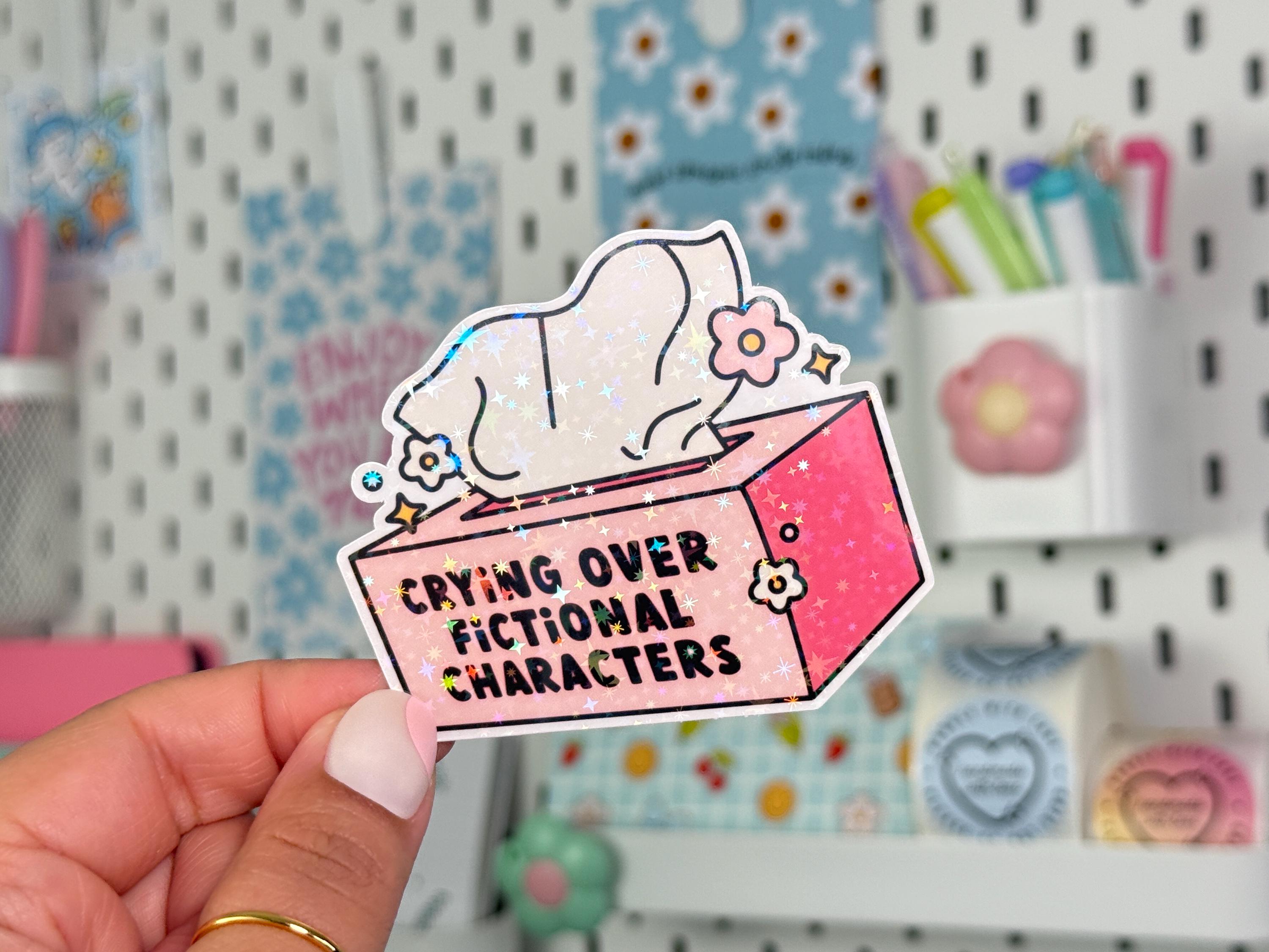 Crying Over Fictional Characters Sticker - Book Lover Gift - Etsy