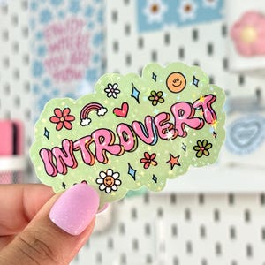 Mental Health Sticker || Introvert Sticker, Laptop Decal, Water Bottle ...