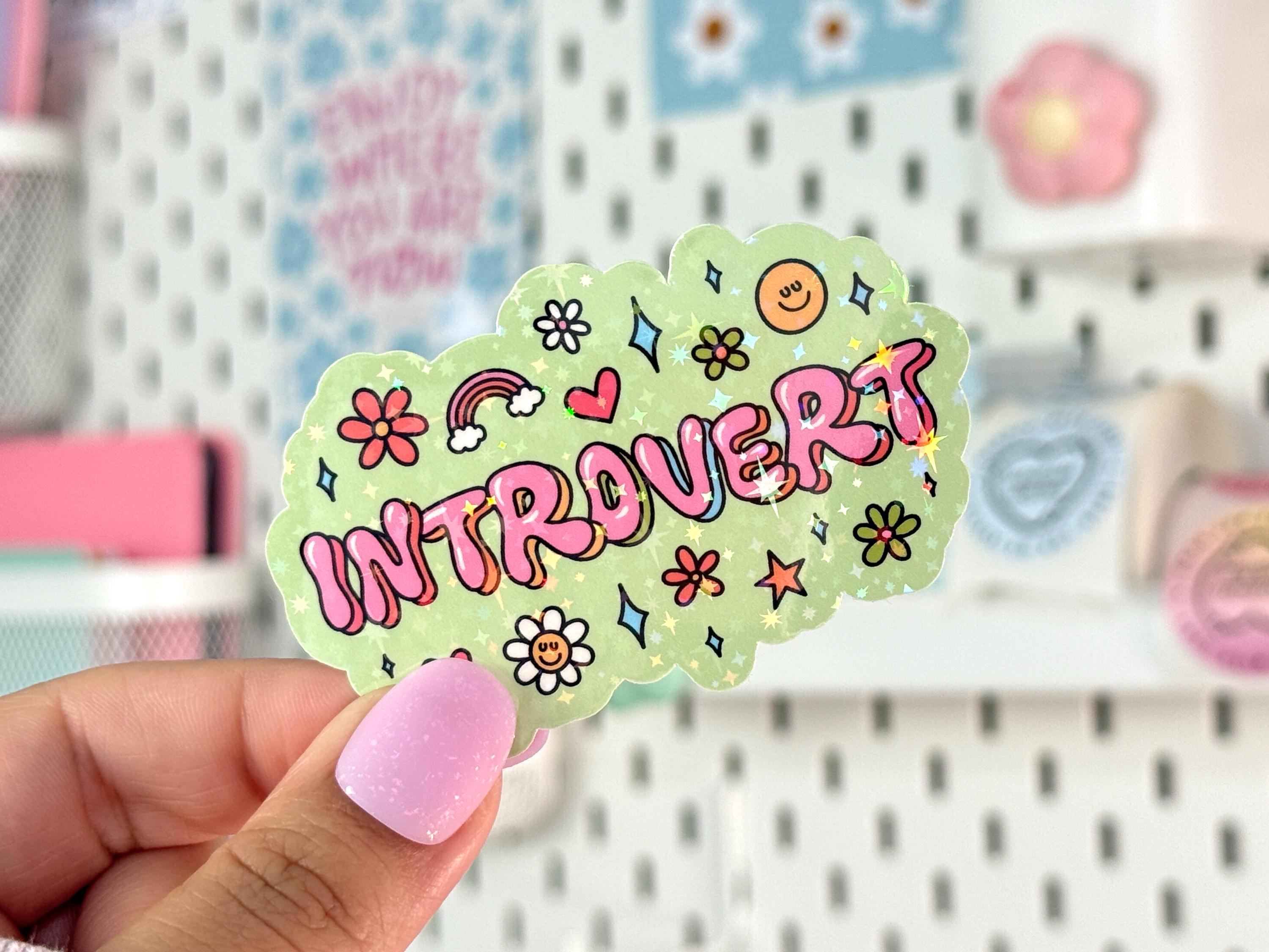 Introvert Vinyl Sticker: Handmade Laptop Decal, Water Bottle Sticker - Etsy