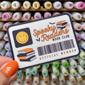 Spooky Readers Club Member Sticker Halloween Book Lover Sticker, Cute ...