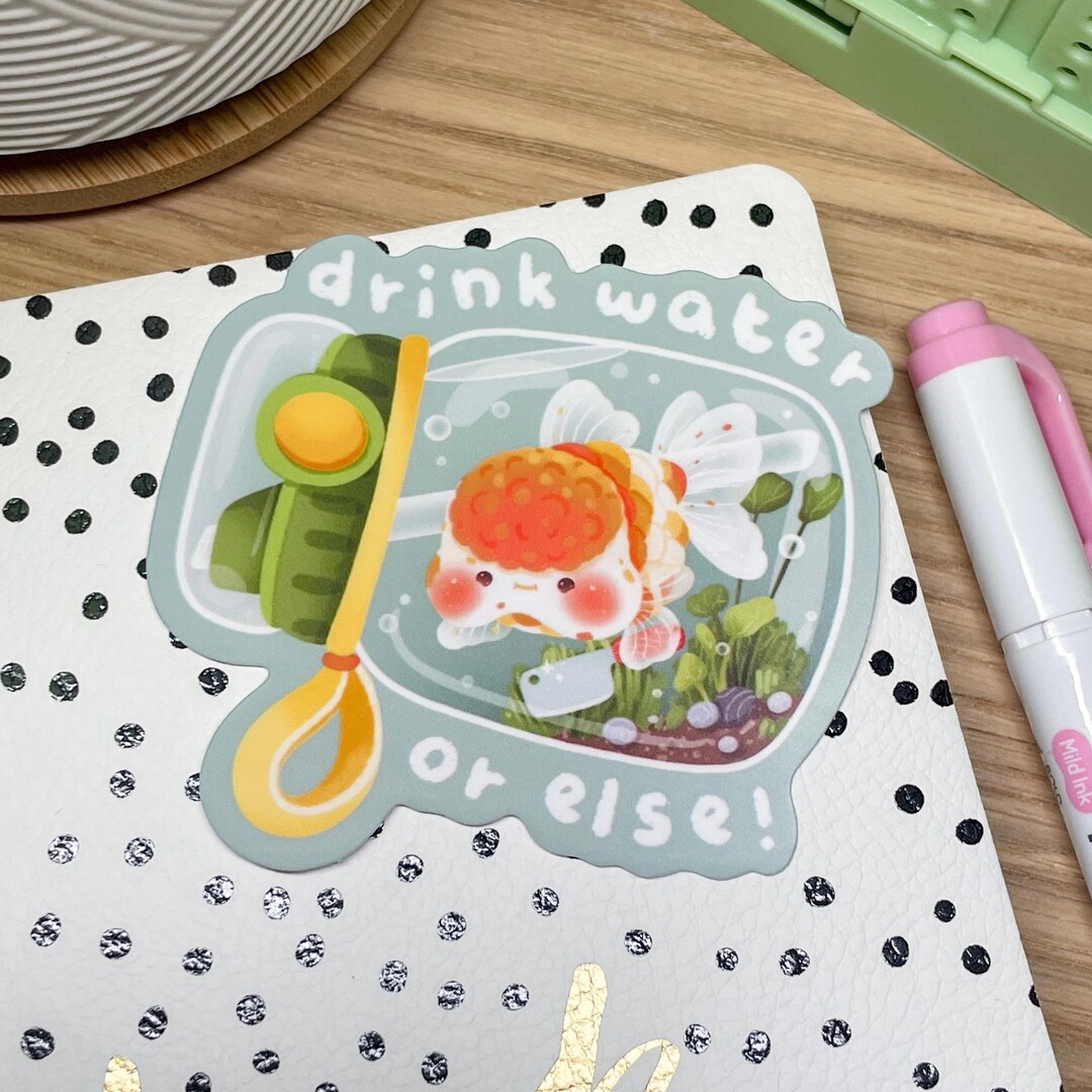 Cute Drink Water Sticker | Hydration Reminder - Etsy