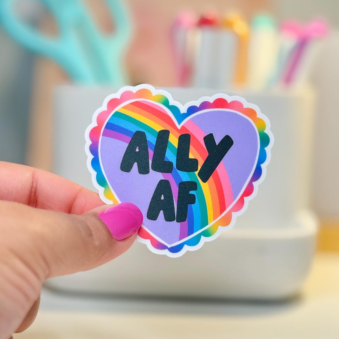Pride Sticker || Ally AF, LGBTQ+ Pride Sticker, Pride Decals, Laptop ...