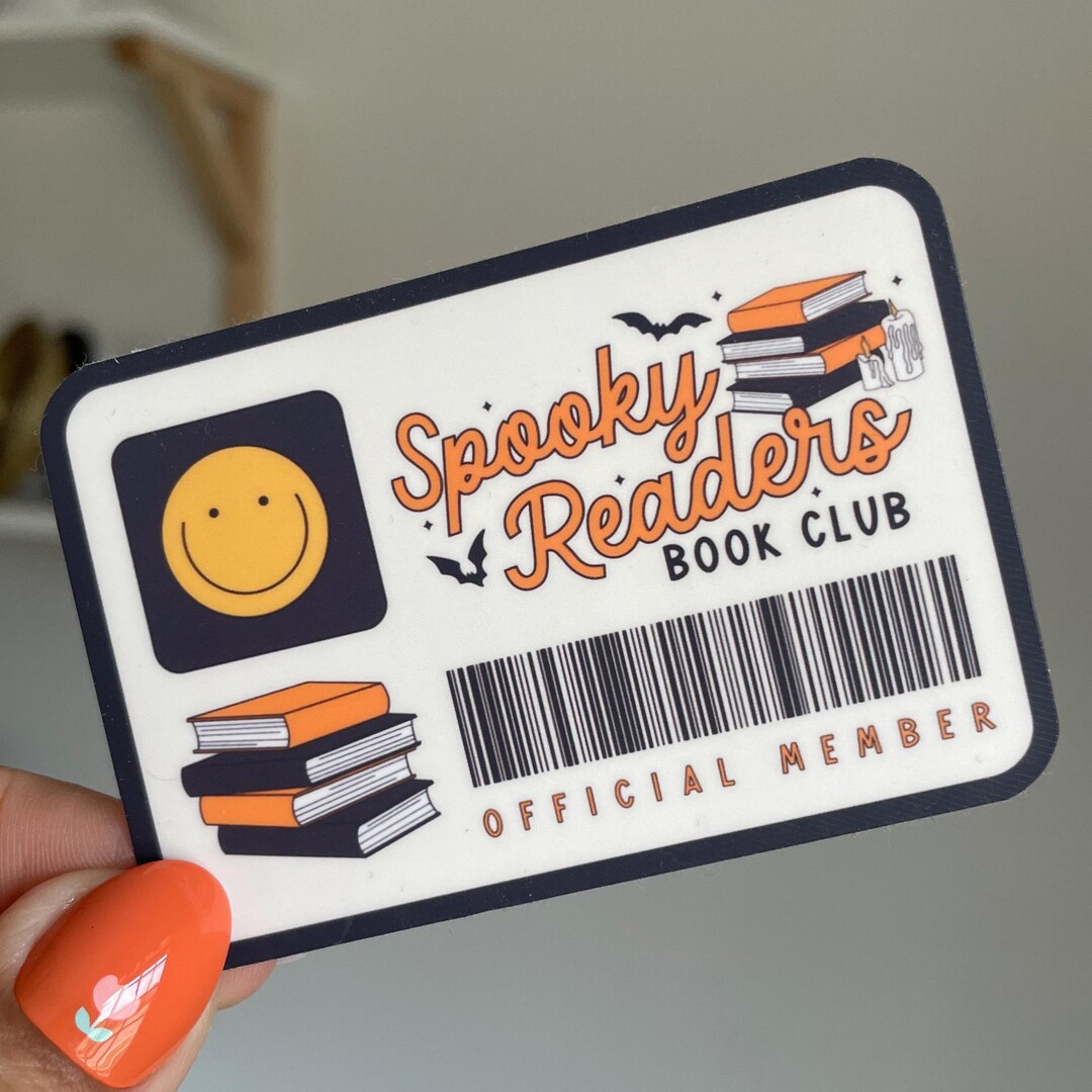Spooky Readers Club Member Sticker Halloween Book Lover Sticker, Cute ...