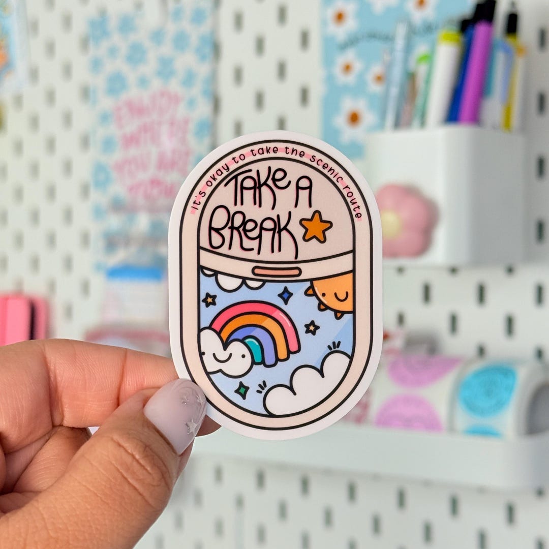 Take a Break Vinyl Sticker - Positive Reminder Sticker - Etsy