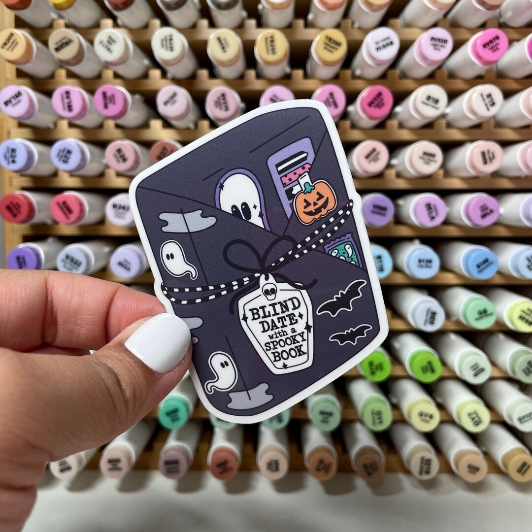 Blind Date With a Spooky Book Sticker Halloween Book Lover, Bookish ...