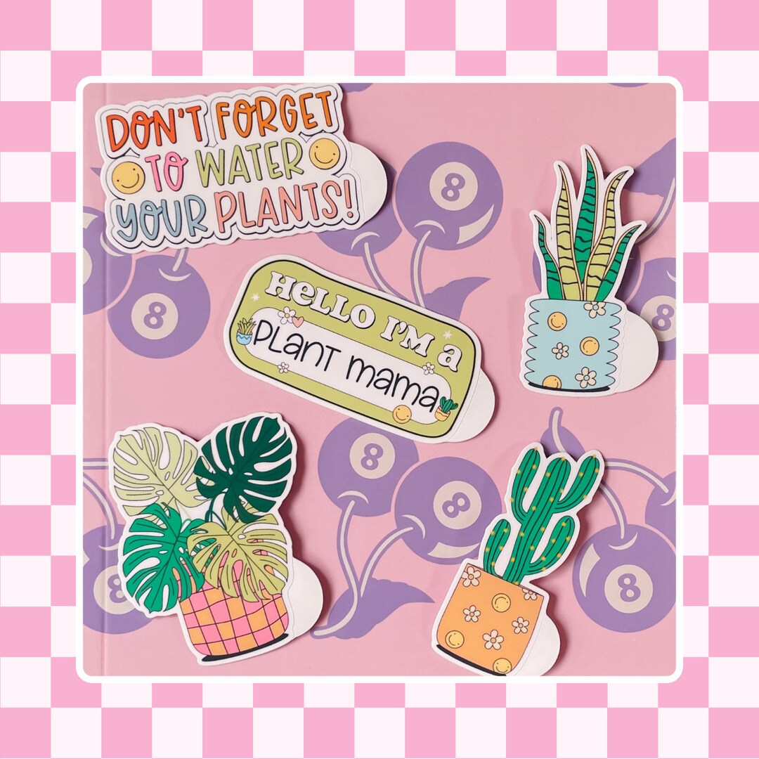 Plant Lover Sticker Pack Snake Plant Sticker, Cactus Sticker, Plant ...