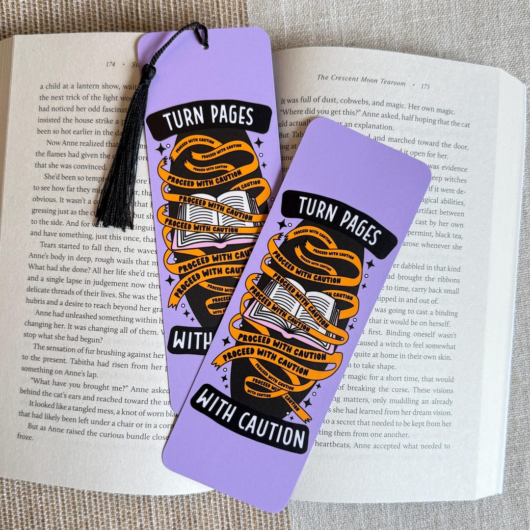 Turn Pages With Caution Bookmark - Spooky Cute Double-sided, Matte ...