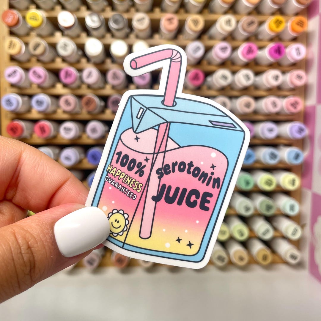 Serotonin Juice Box Sticker Cute Trendy Sticker, Fun Positive Sticker ...