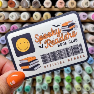 Spooky Readers Club Member Sticker Halloween Book Lover Sticker, Cute ...