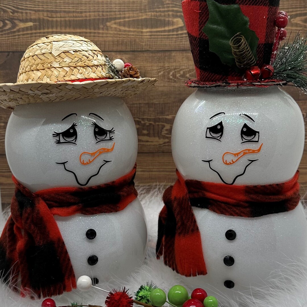 Fishbowl Snowman Figure - Etsy
