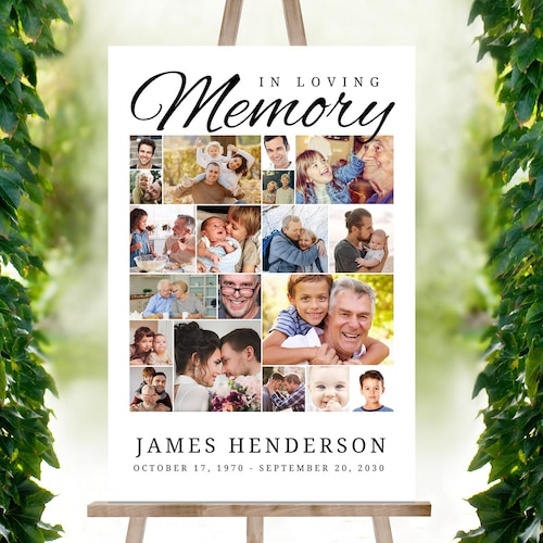 Editable Memorial Poster Template in Loving Memory Collage - Etsy