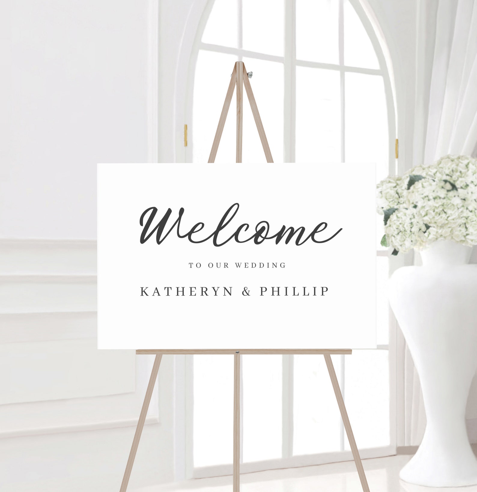 White Welcome Wedding Poster, Wedding Poster Template, Wedding Welcome ...