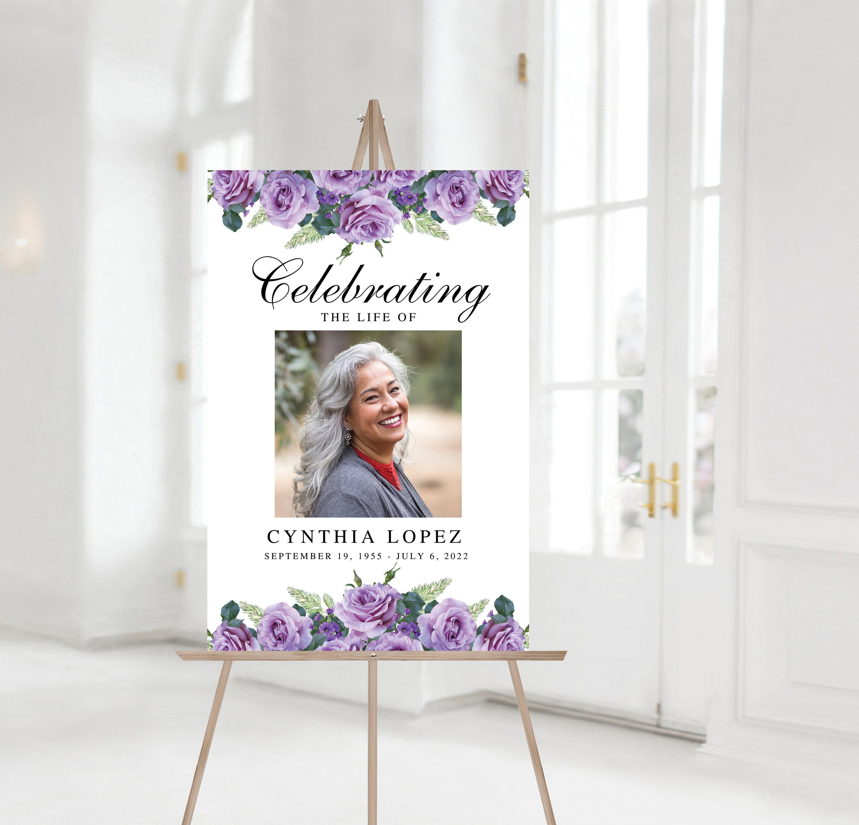 Editable Funeral Welcome Poster Celebration Of Life Template Funeral