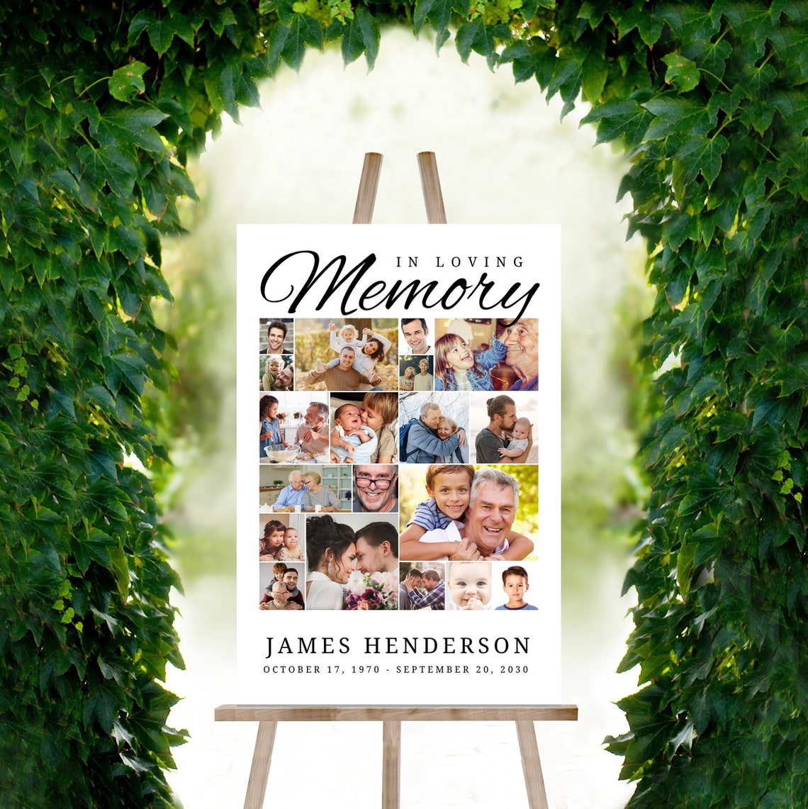 Editable Memorial Poster Template, in Loving Memory Collage Template ...