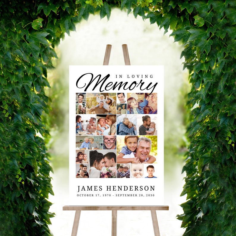 Editable Memorial Poster Template, in Loving Memory Collage Template ...