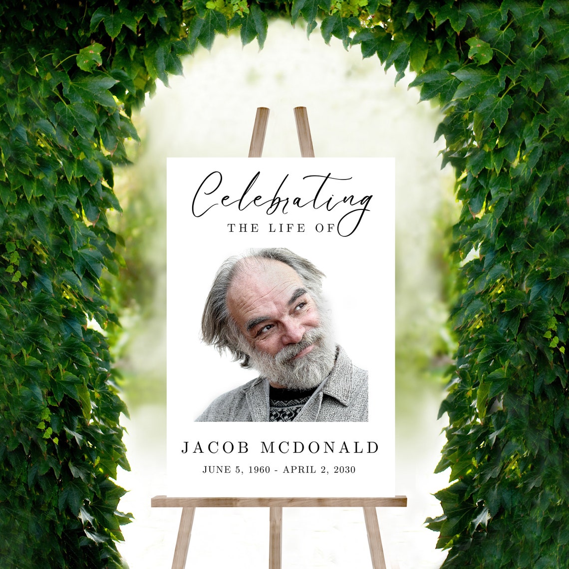 Editable Funeral Welcome Sign, Memorial Sign, Celebration of Life ...