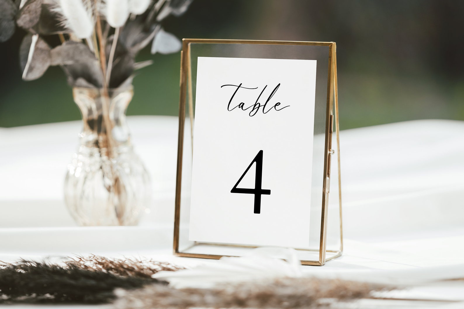 Classic Table Number Card Template, Minimalist Wedding Table Number ...