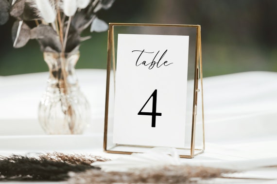Classic Table Number Card Template Minimalist Wedding Table | Etsy