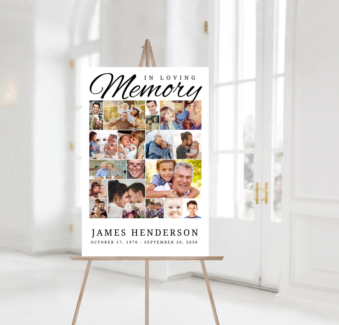 Editable Memorial Poster Template, in Loving Memory Collage Template ...
