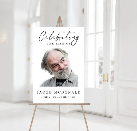 Editable Funeral Welcome Sign Memorial Sign Celebration of - Etsy