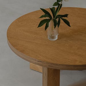 OTOTO.23 Minimalist Round Coffee Table in Japandi Style, Plywood Coffee ...