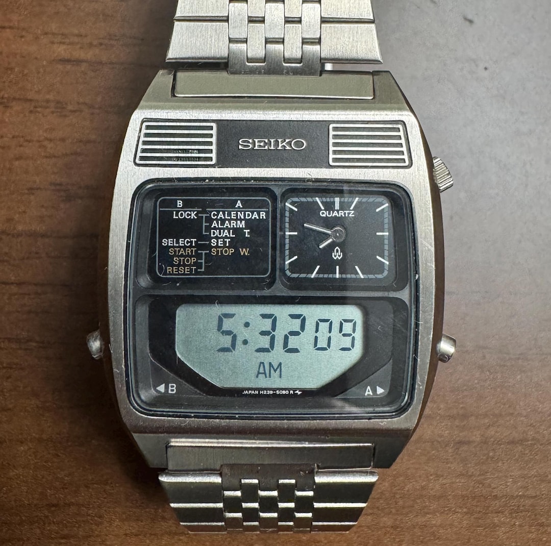Vintage Seiko Digital Analog Watch - Etsy