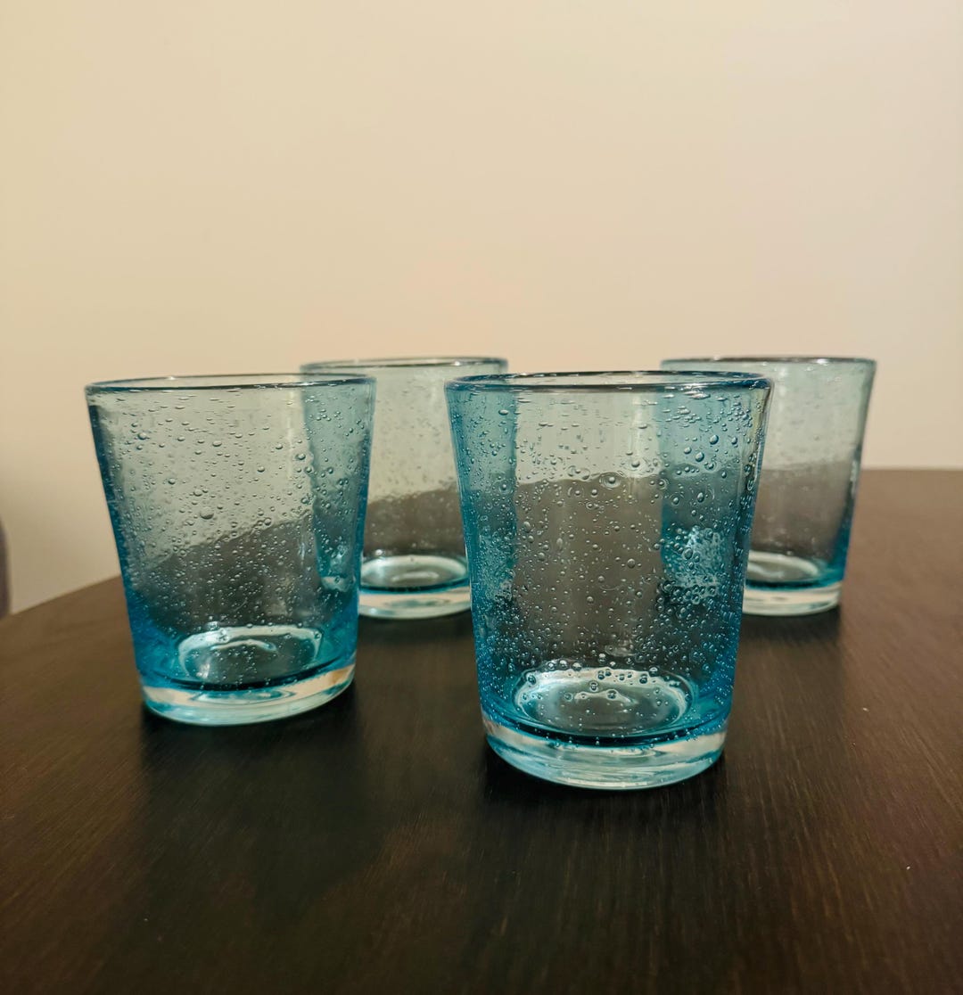 Vintage Hand Blown Glass Cups - Etsy