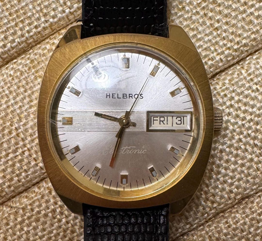 Vintage Helbros Electronic Day Date Watch - Etsy