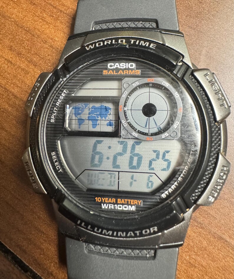 Vintage Casio World Time Watch - Etsy