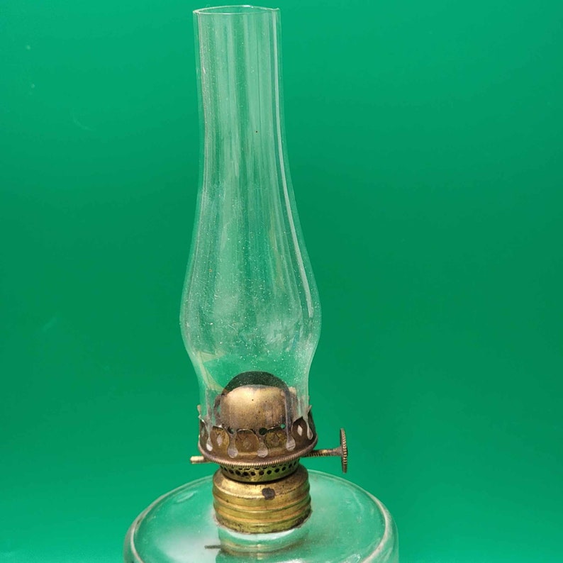 Antique Miniature Oil - Kerosene Lamp - Clear Glass - Etsy
