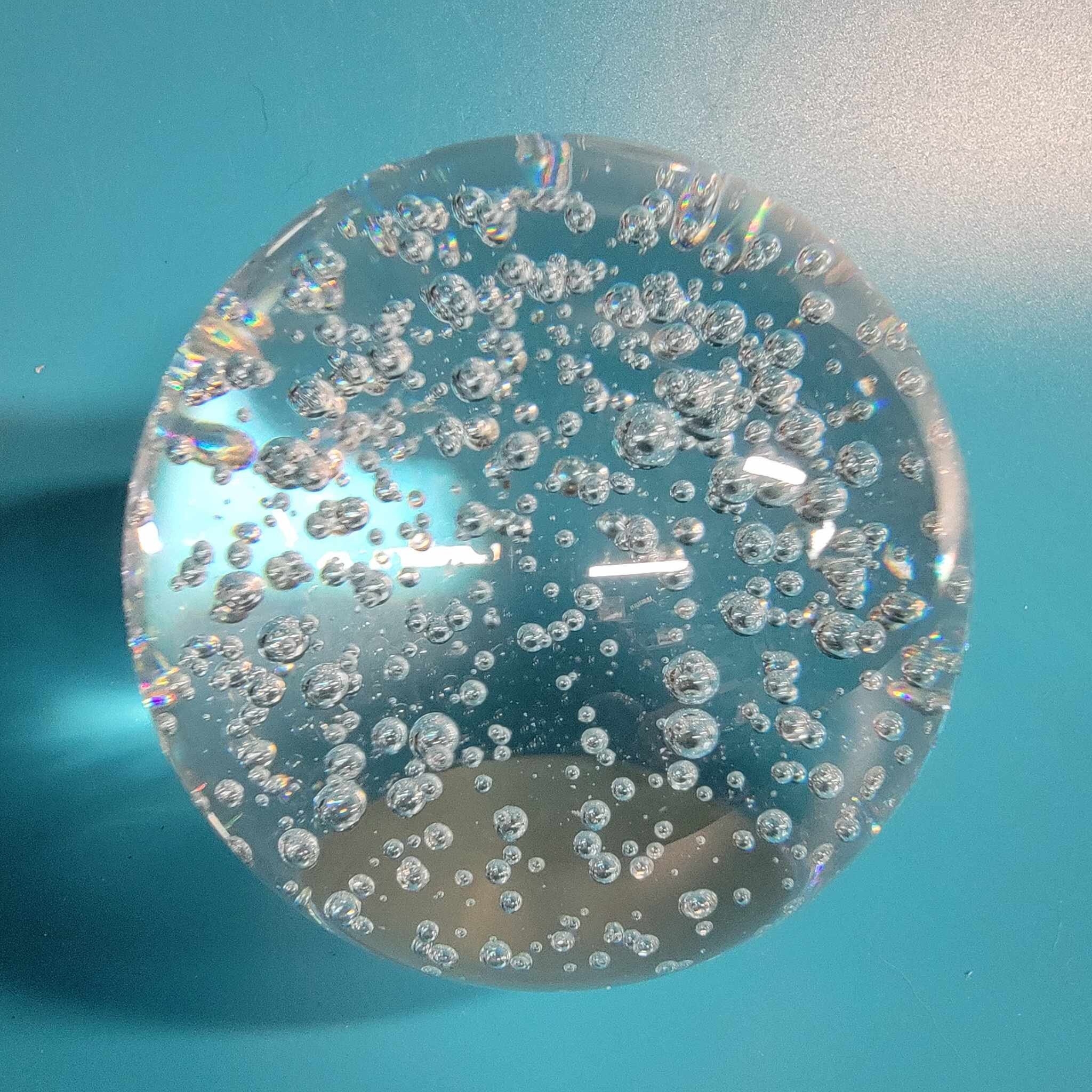 Clear Glass Paperweight With Bubbles - Etsy
