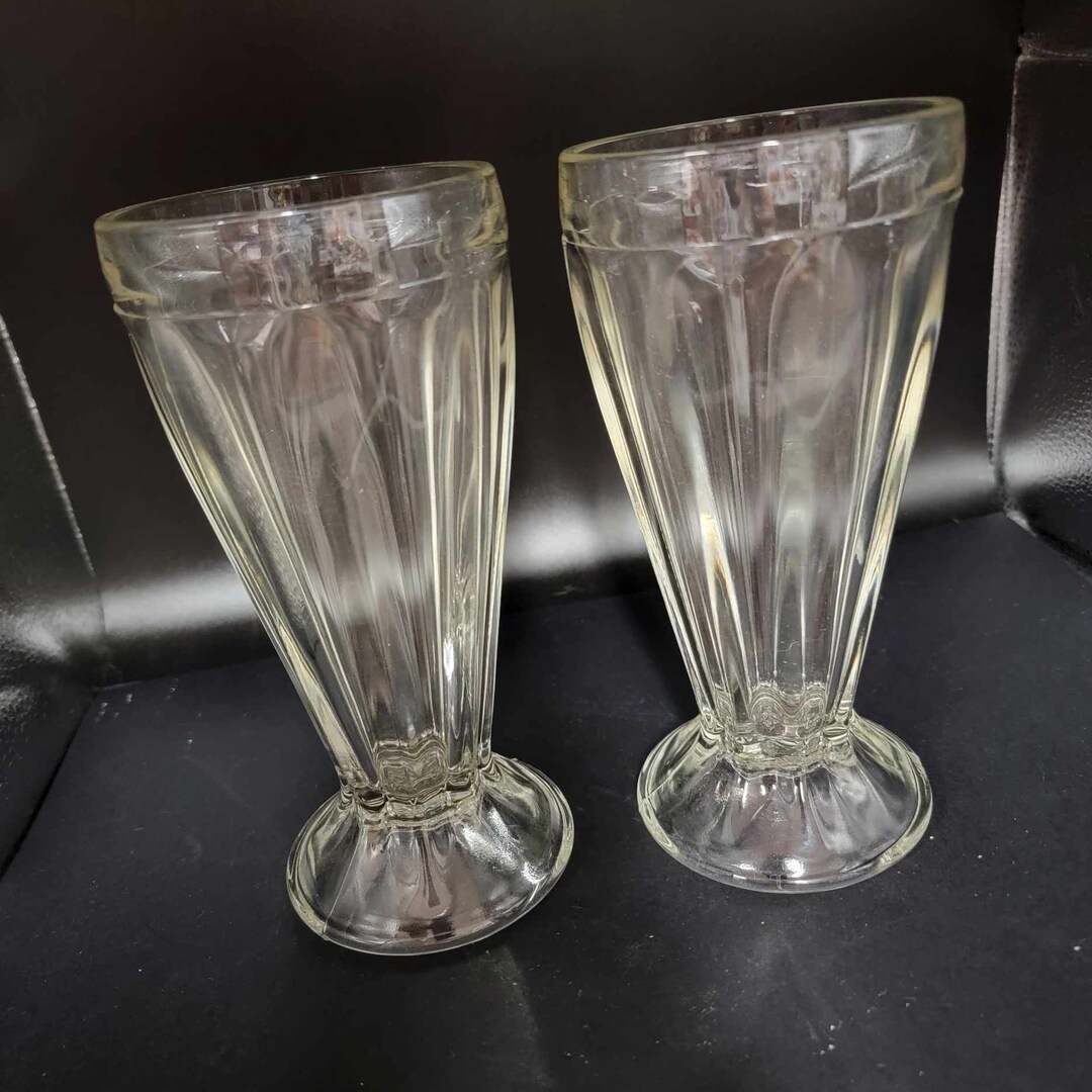 Vintage Parfait & Milk Shake Glass With Snowflakes on Base - Etsy