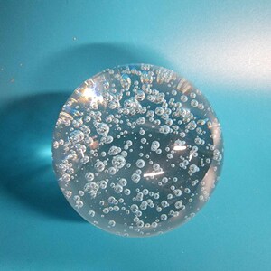 Clear Glass Paperweight With Bubbles - Etsy