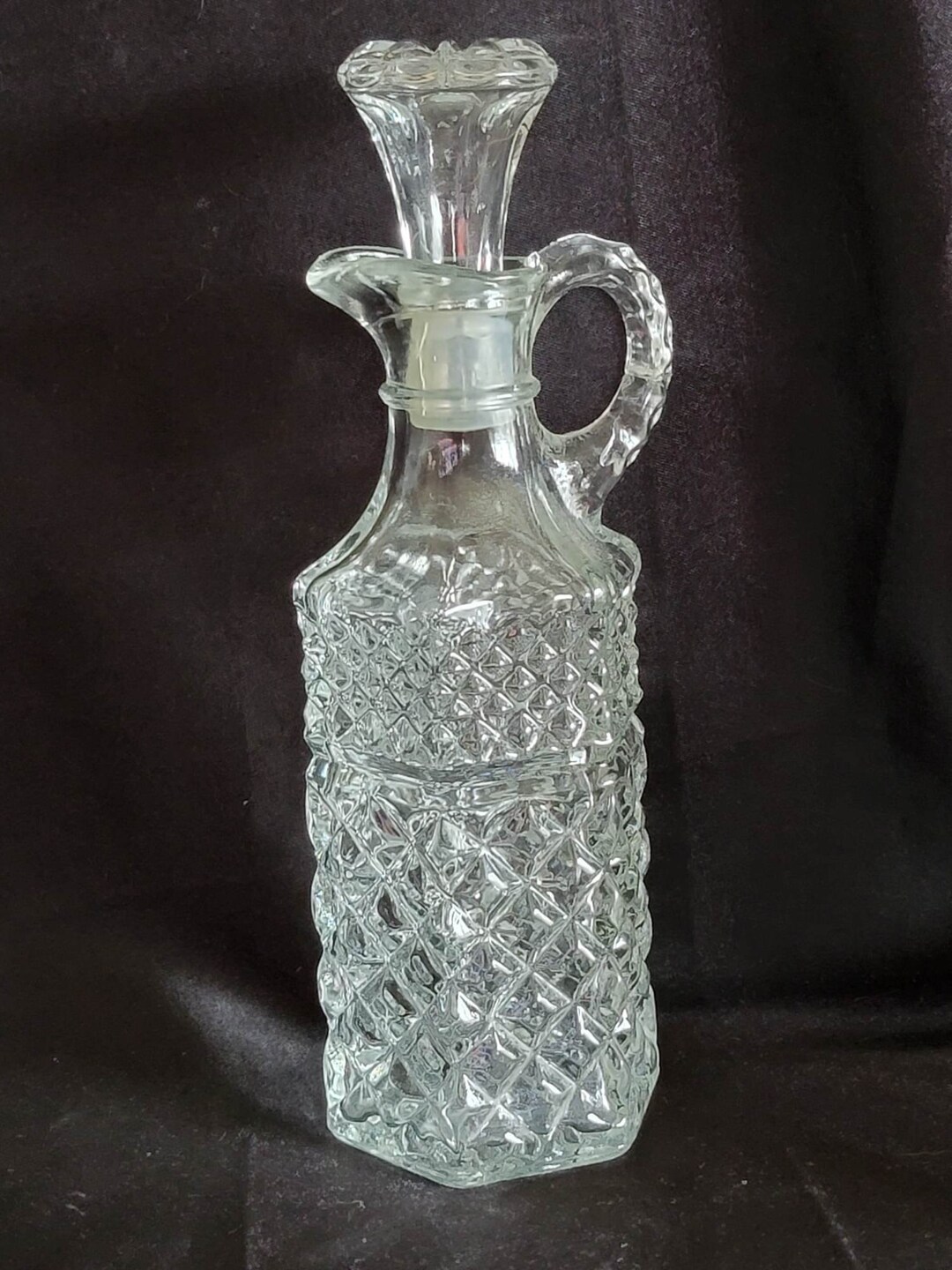 Vintage Oil & Vinegar Cruet STAR Pattern Cut Glass - Etsy