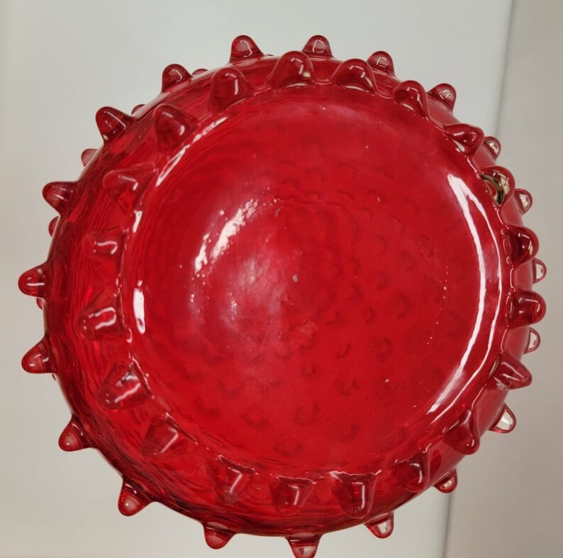 Very Unique Ruby Red Fenton Hobnail Vase - Etsy