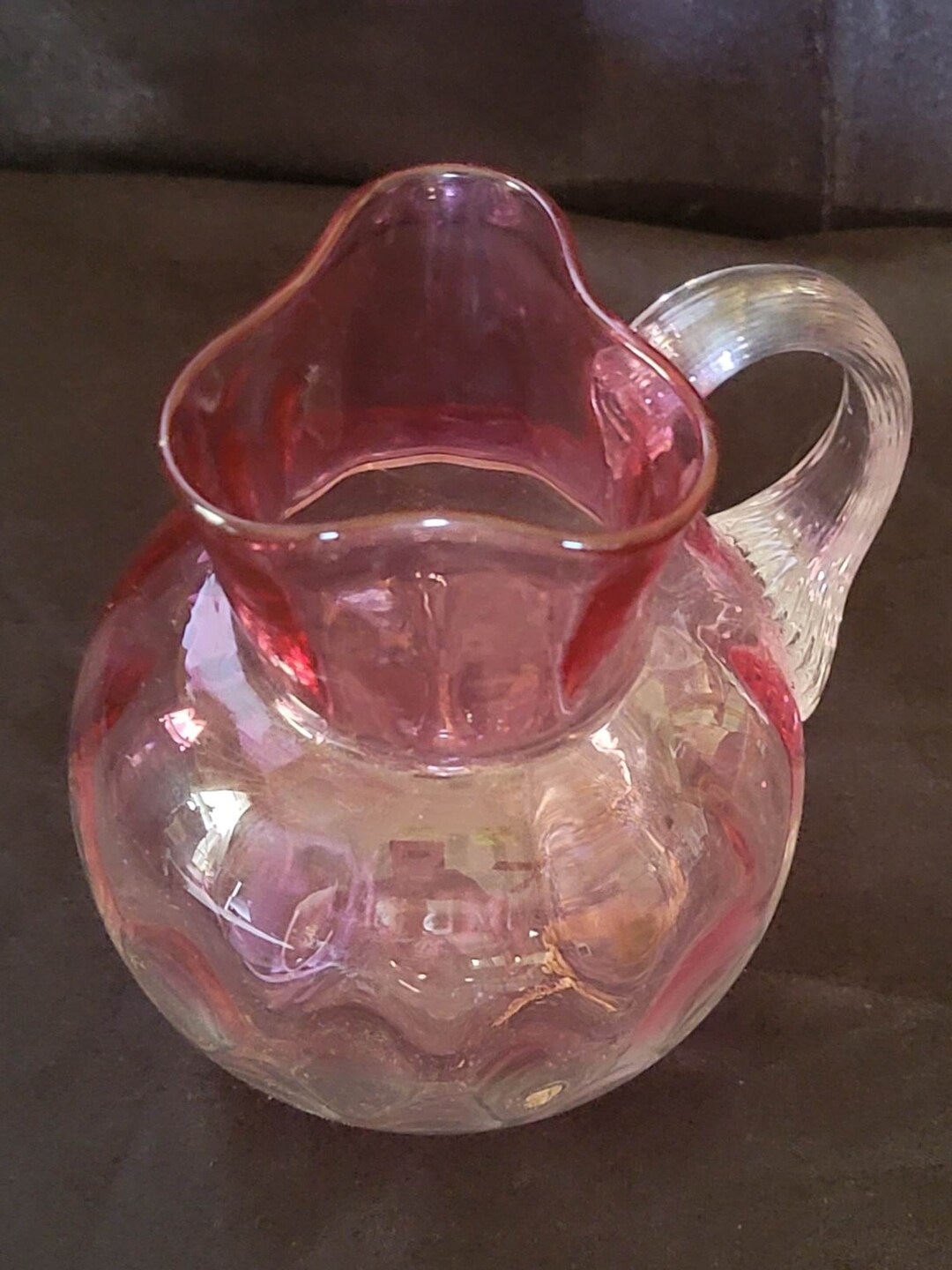 Victorian Cranberry Coin Spot Optic Pitcher - Etsy