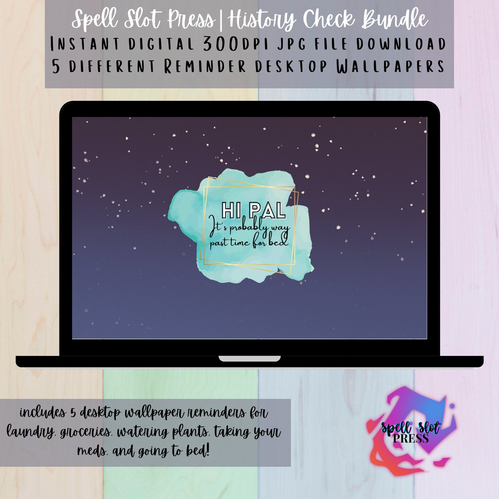 ADHD Desktop Wallpaper Reminders Pack set of 5 Instant Digital Download ...