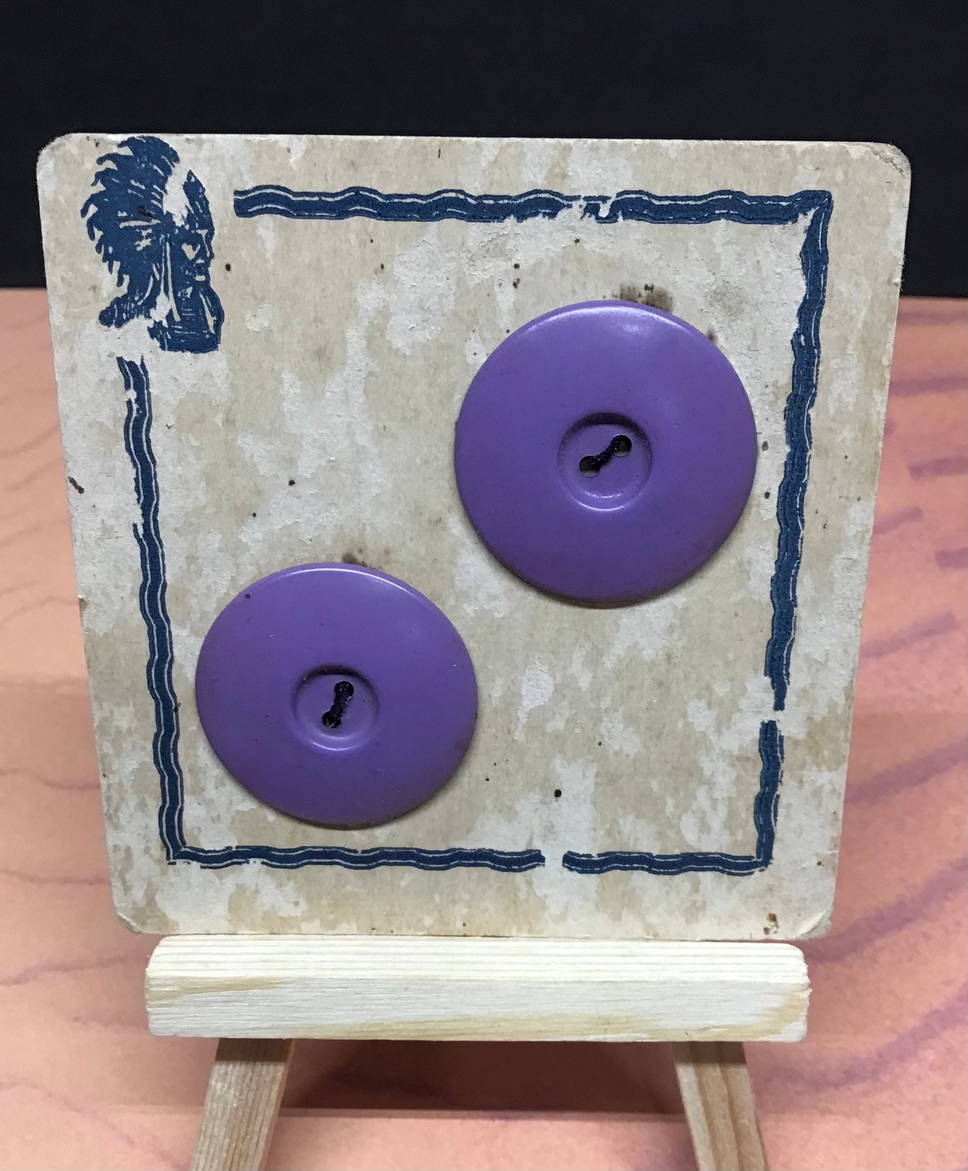 Two Vintage Original Graphic indian Head Button Cards With - Etsy