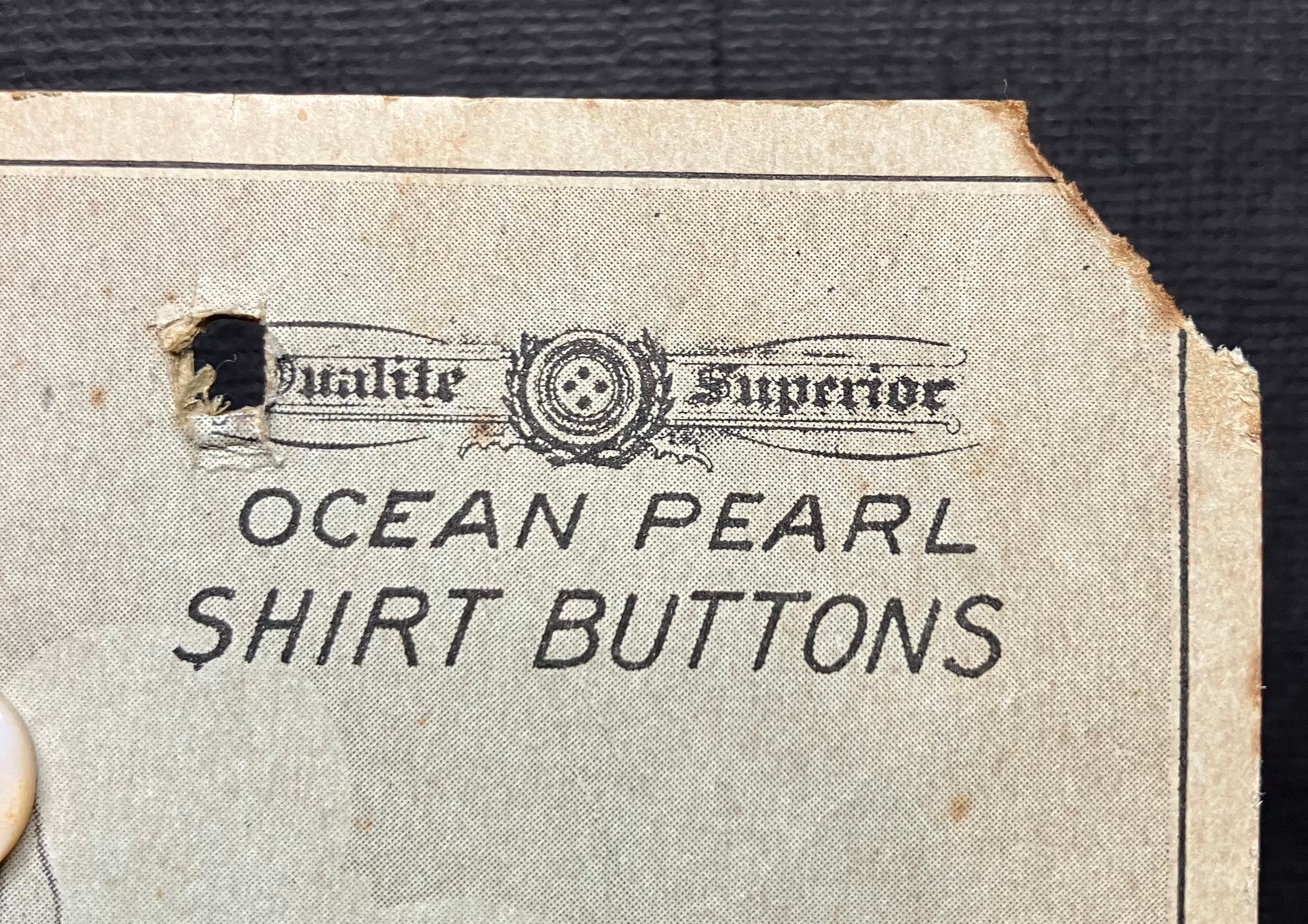 Circa 1920s qualite Superior Ocean Pearl MOP Shirt Original Graphic Button Card With Its ...