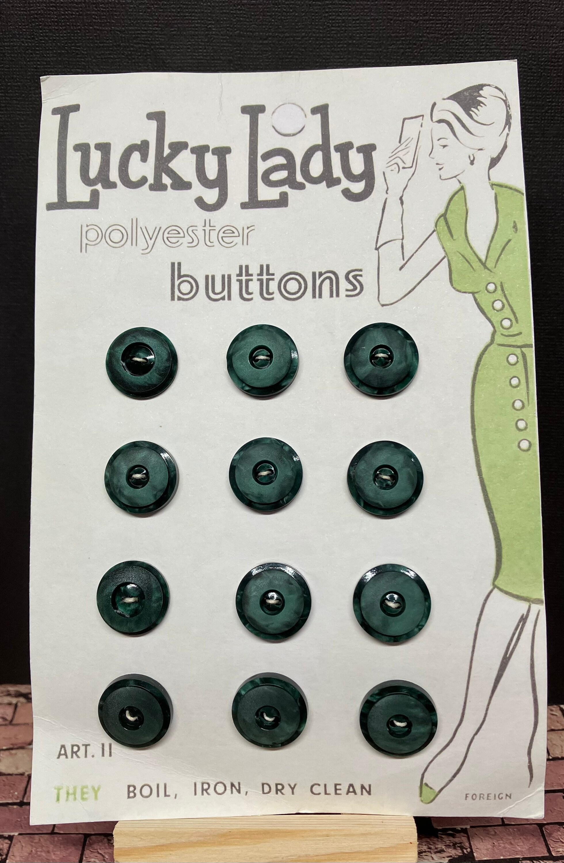 Three ‘luckyday’ Brand Reproduction Button Cards Attractively ...