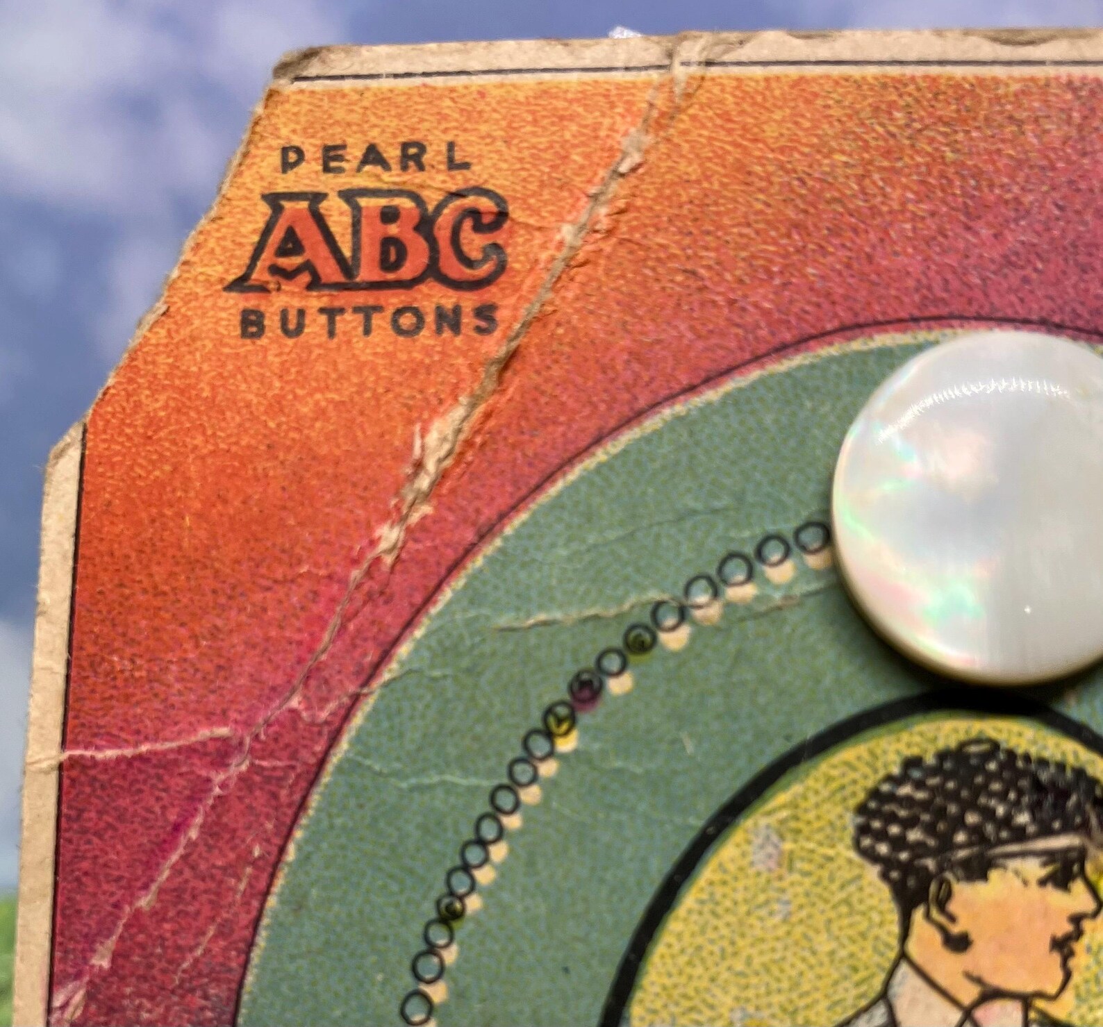 1920s ABC Pearl Buttons Original Card With Graphics of a Golfer Along ...